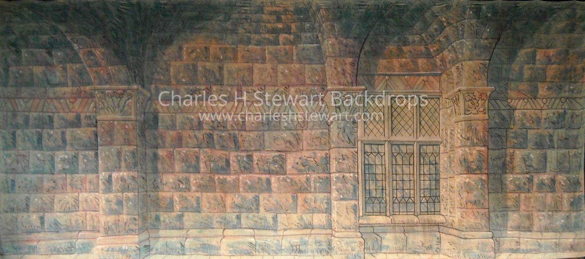 Castle Corridor Backdrop - Backdrops by Charles H. Stewart