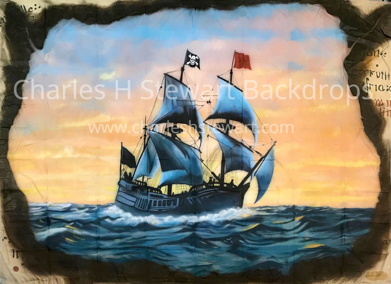 Pirate Ship Tab Backdrop - Backdrops by Charles H. Stewart